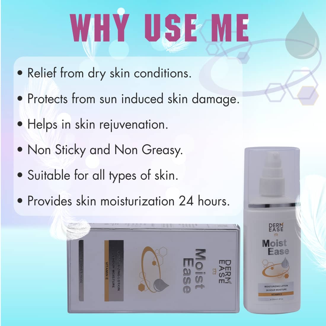 DERM EASE Moist Ease Vitamin E Lotion | YAXON BIOCARE PVT. LTD.